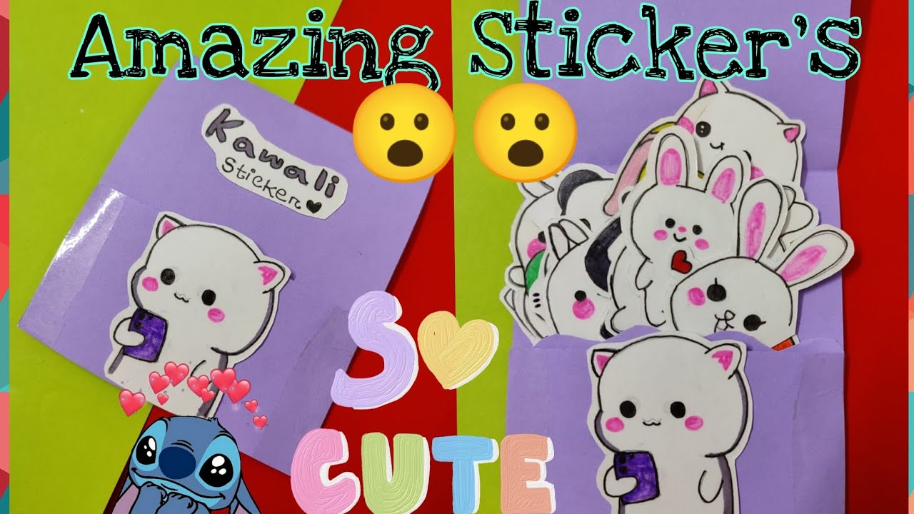 Kawali cute stickers tutorial|New Video|Subscribe|art and craft - YouTube