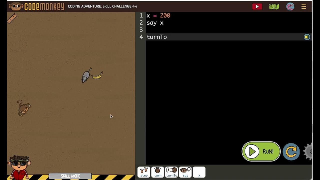 CodeMonkey Skill Mode 4-7 - YouTube