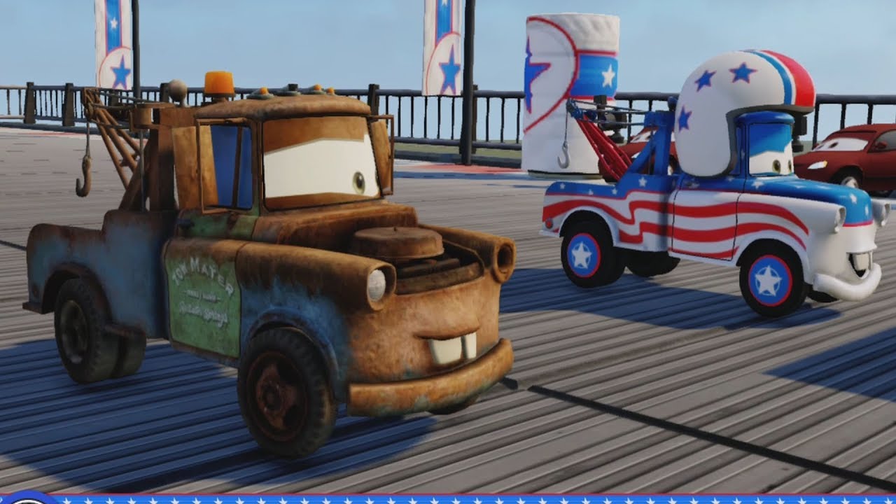 Cars 3: Driven to Win - Tow Mater vs Mater the Greater | Stunt Showcase ...