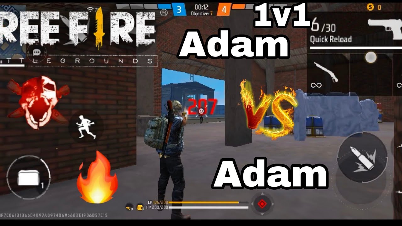 #free fire 🔥 custom challenge 1v1 Adam Vs Adam 😒😒 - YouTube