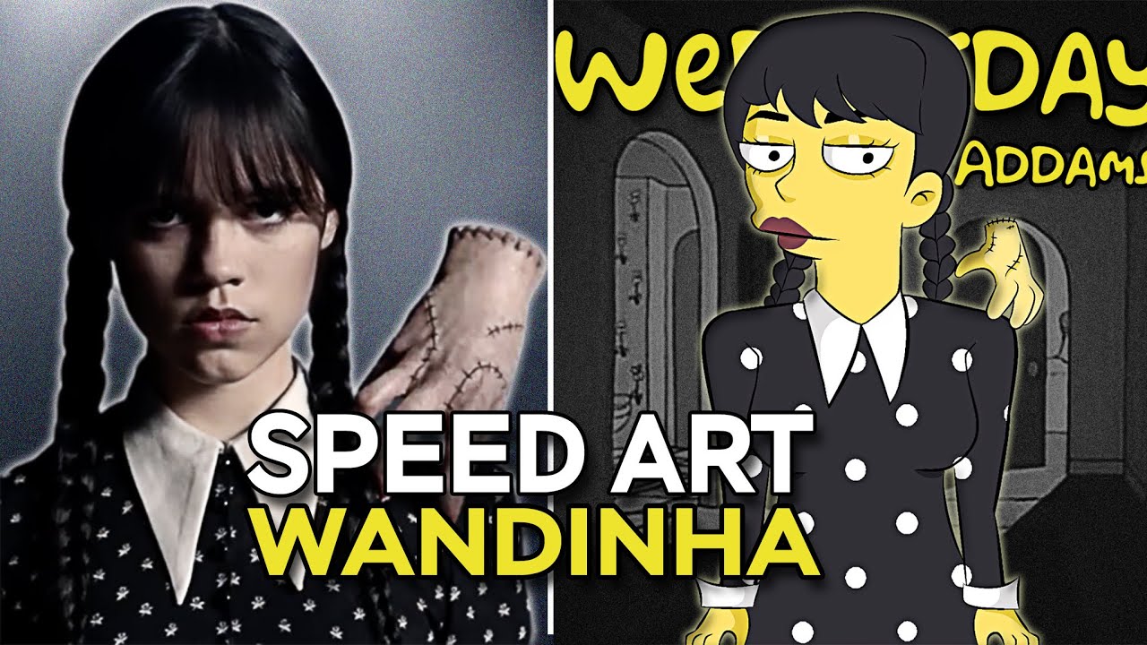 Wednesday Addams on The Simpsons - Speed Art - YouTube