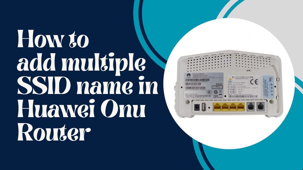 How to Add Multiple SSID Name in Huawei Onu Router - YouTube