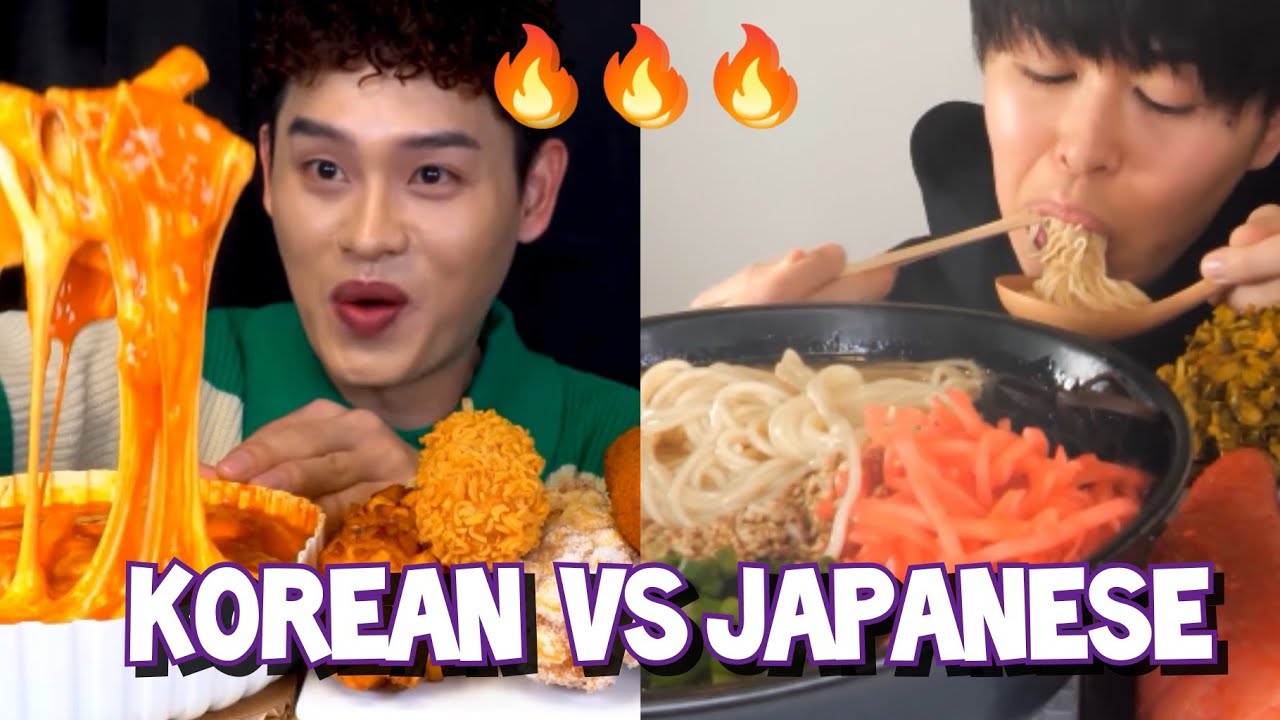 Korean VS JAPANESE Mukbangers eating food 🤤🔥| taenut 2.0🥯 - YouTube