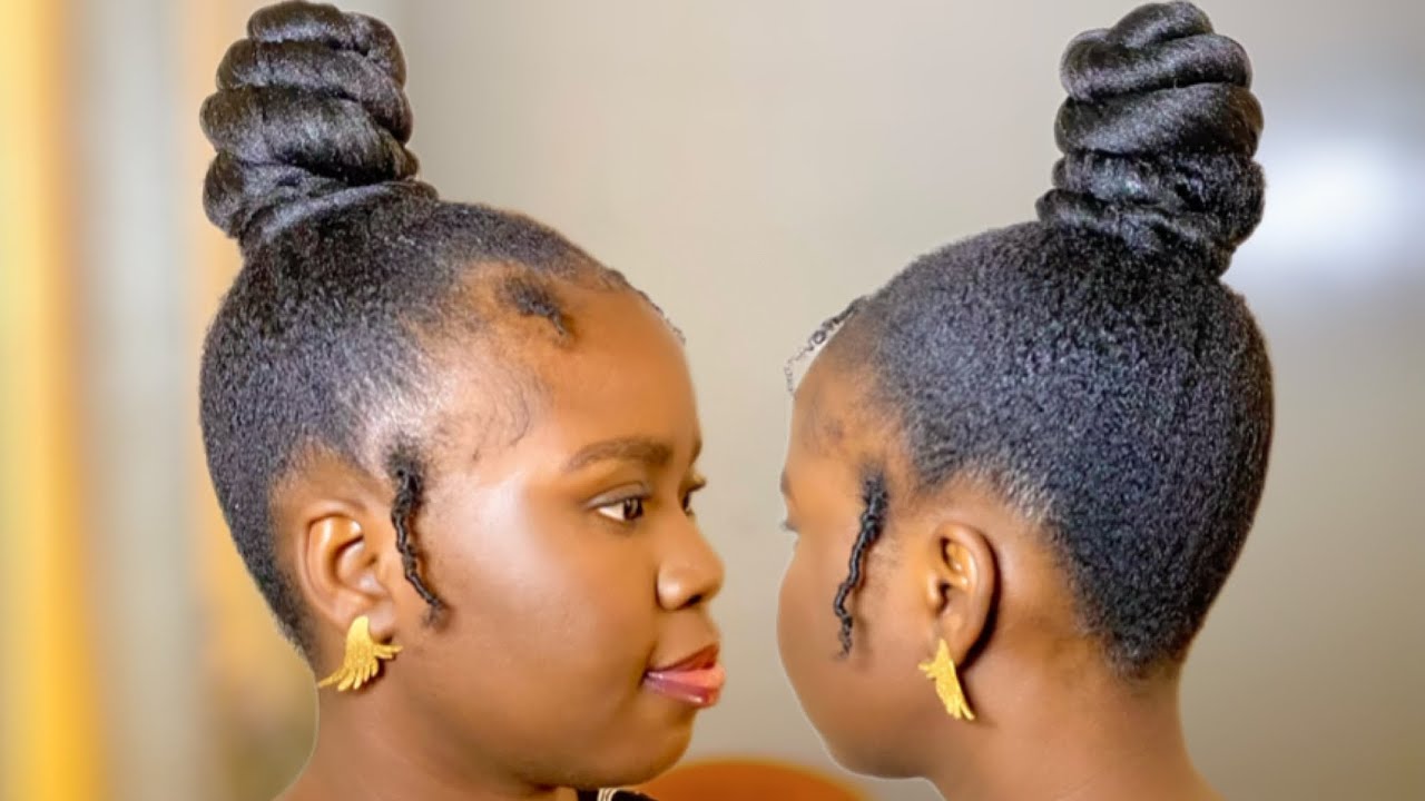 Simple Updo Hairstyle for Natural Hair | Quick Hair Tutorial - YouTube
