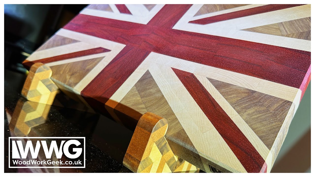 Cutting / Chopping Board build Union Jack in end grain - YouTube