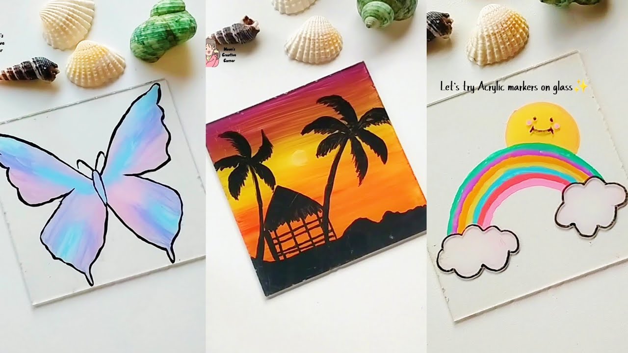 Acrylic Painting on glass | Painting on glass easy tutorial - YouTube