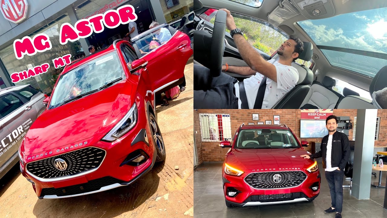 MG Astor - Sharp MT Variant | Glaze Red colour | Taking 🚗 Car delivery😍 ...