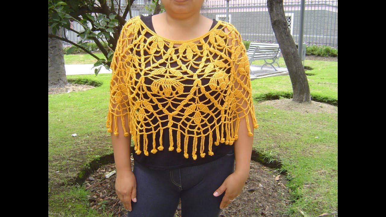 Capa en crochet (ganchillo) paso a paso. DIY. Parte 1/2. - YouTube