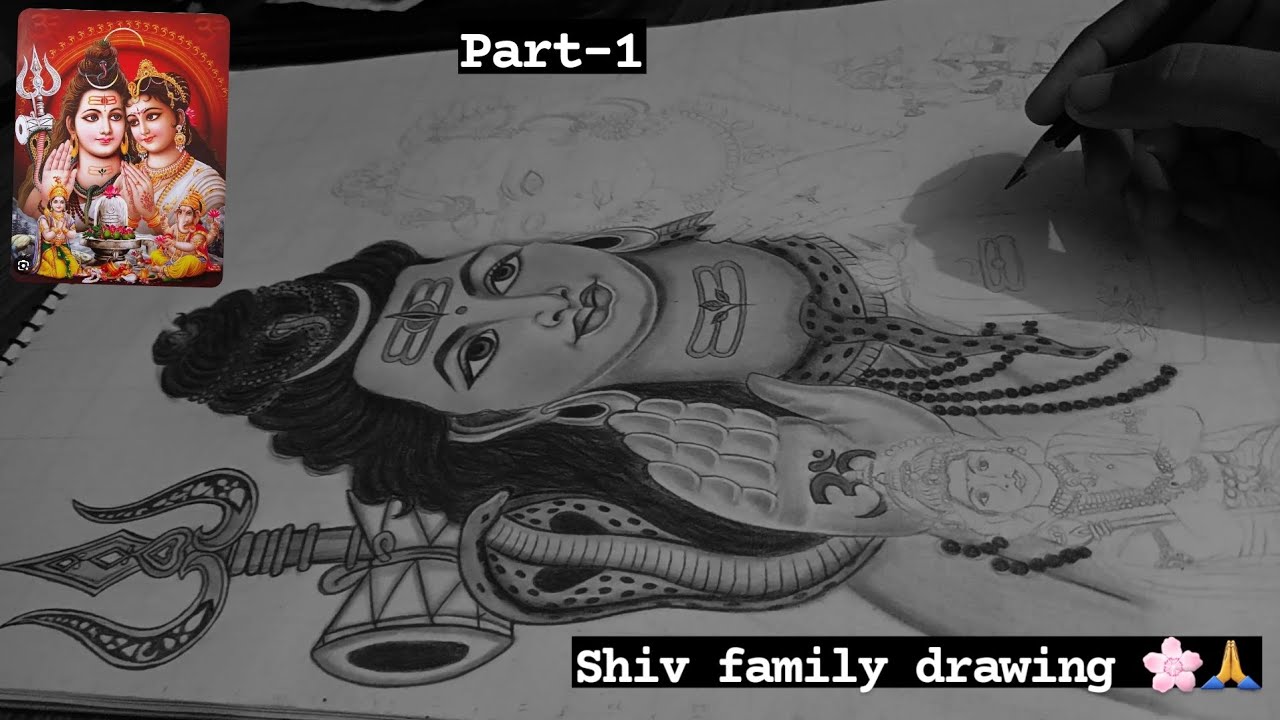 How to Draw Lord Shiva Family | Shiv, Parvati, Kartikeya, Ganesh ...
