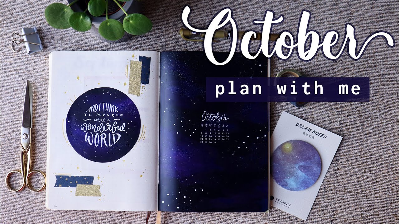 PLAN WITH ME | October 2019 Bullet Journal Setup - YouTube