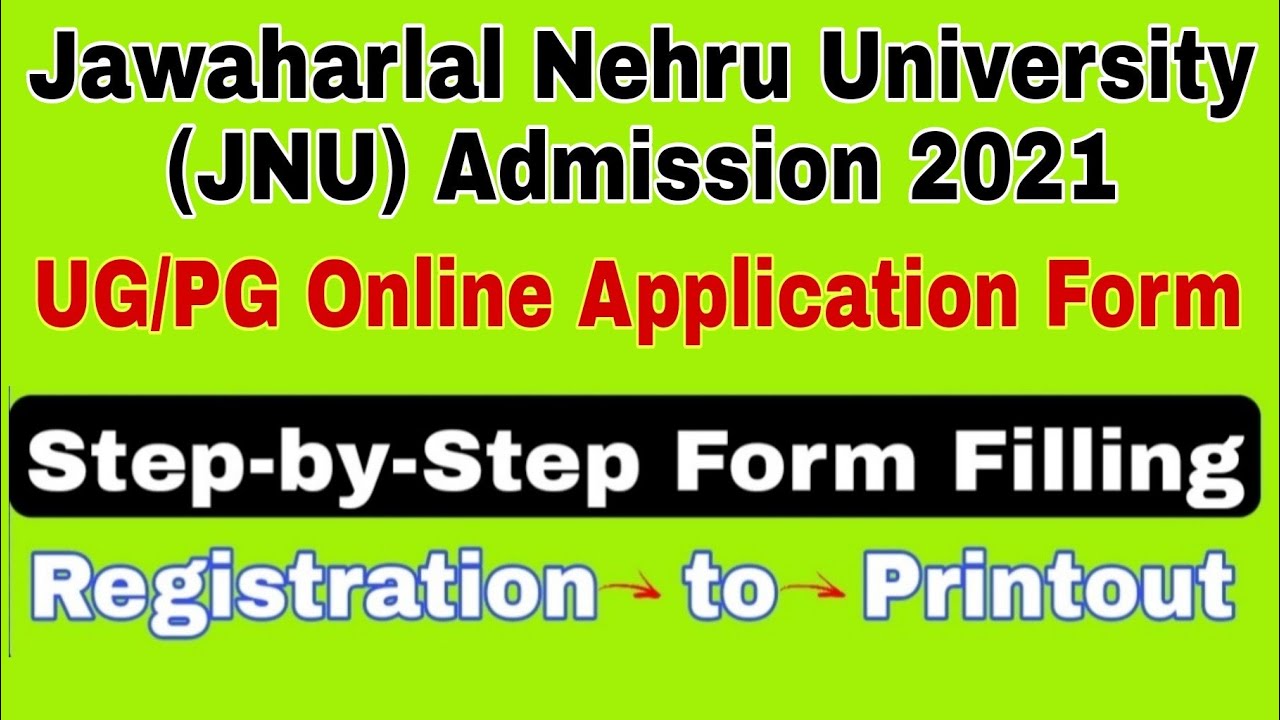 JNU Jawaharlal Nehru University Step-by-Step Admission Form filling ...