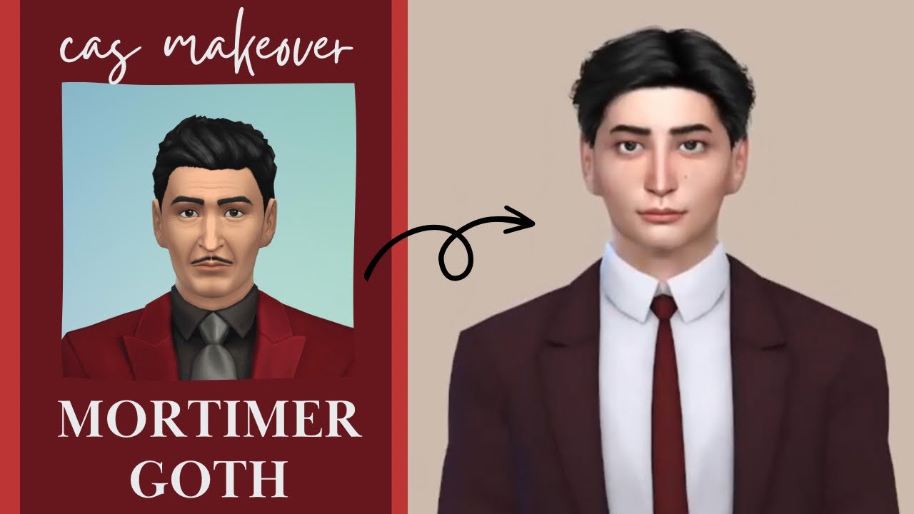 mortimer goth makeover 💄| แจก cc list+ tray files | The Sims 4 CAS ⭐️ ...