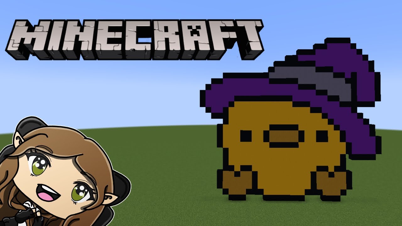 Pixel Art de Pollito con Sombrero de Bruja en Minecraft 🐤🎃 - YouTube
