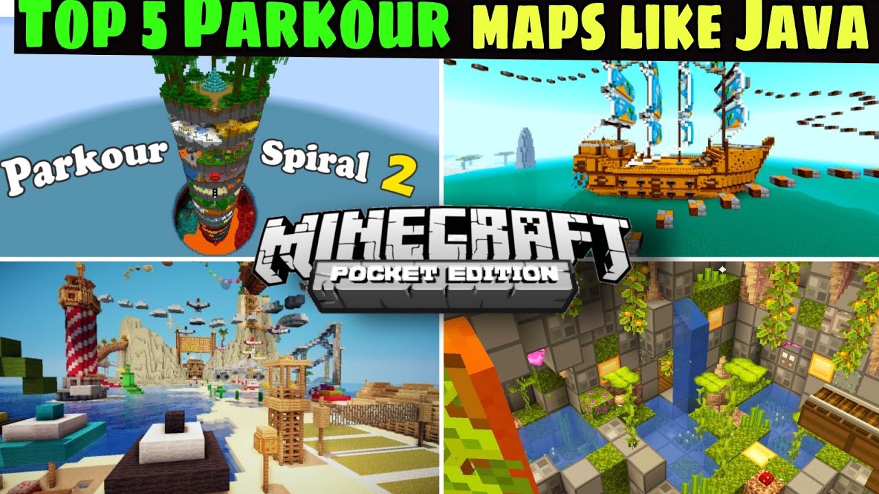 Top 5 Best Parkour Maps For Minecraft PE || Minecraft Parkour Maps 1.18 ...