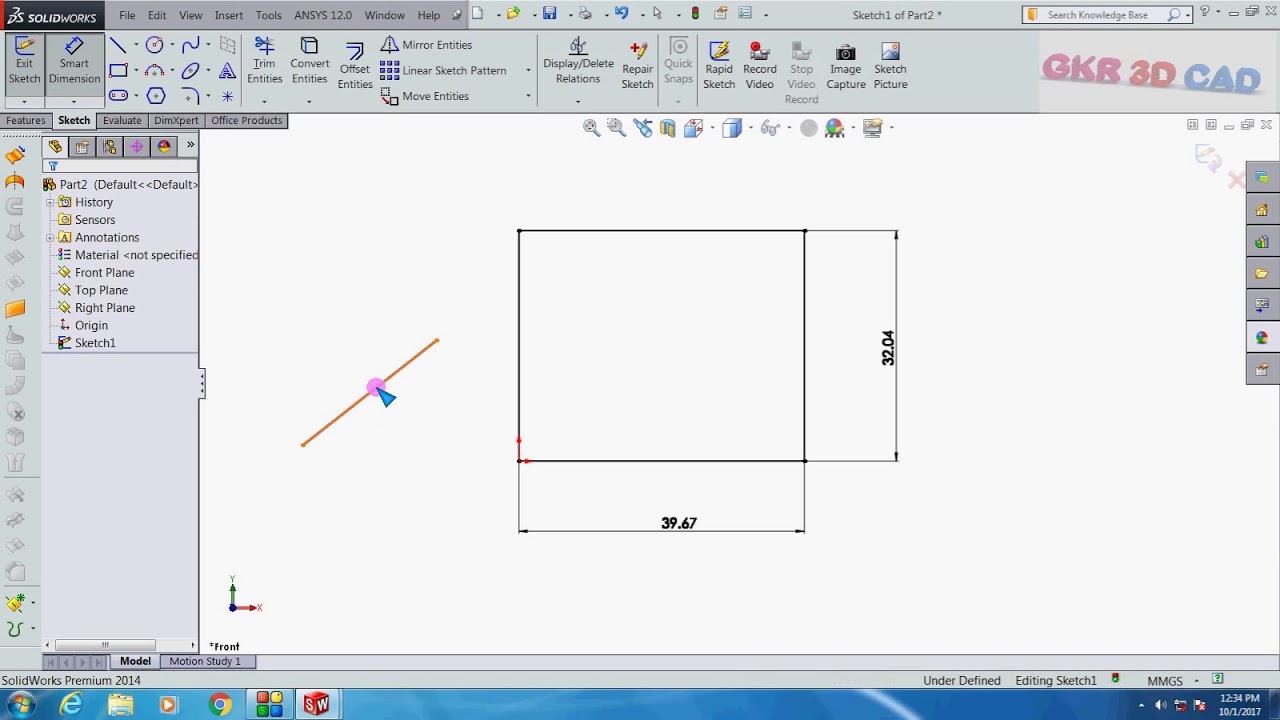 Solidworks tutorial| solidworks tutorial Dimension 1 - YouTube
