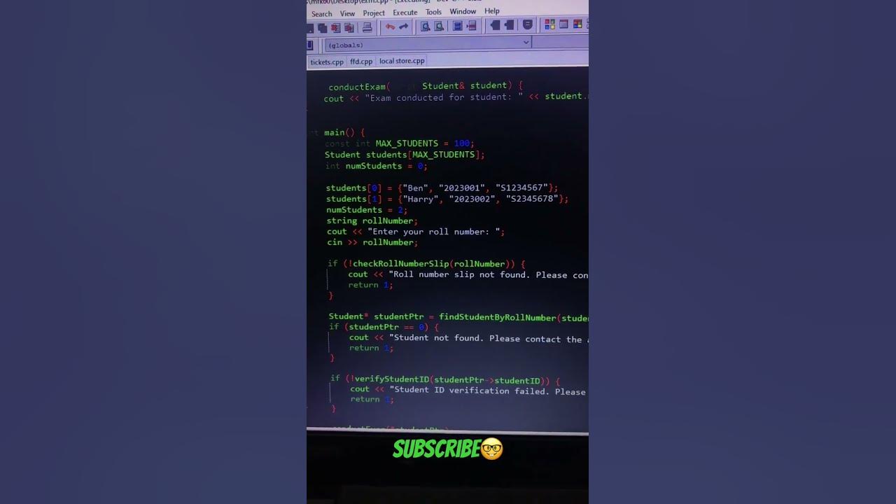 Examination In C Ide Dev C Cppprogramming Codingtime Codinglife
