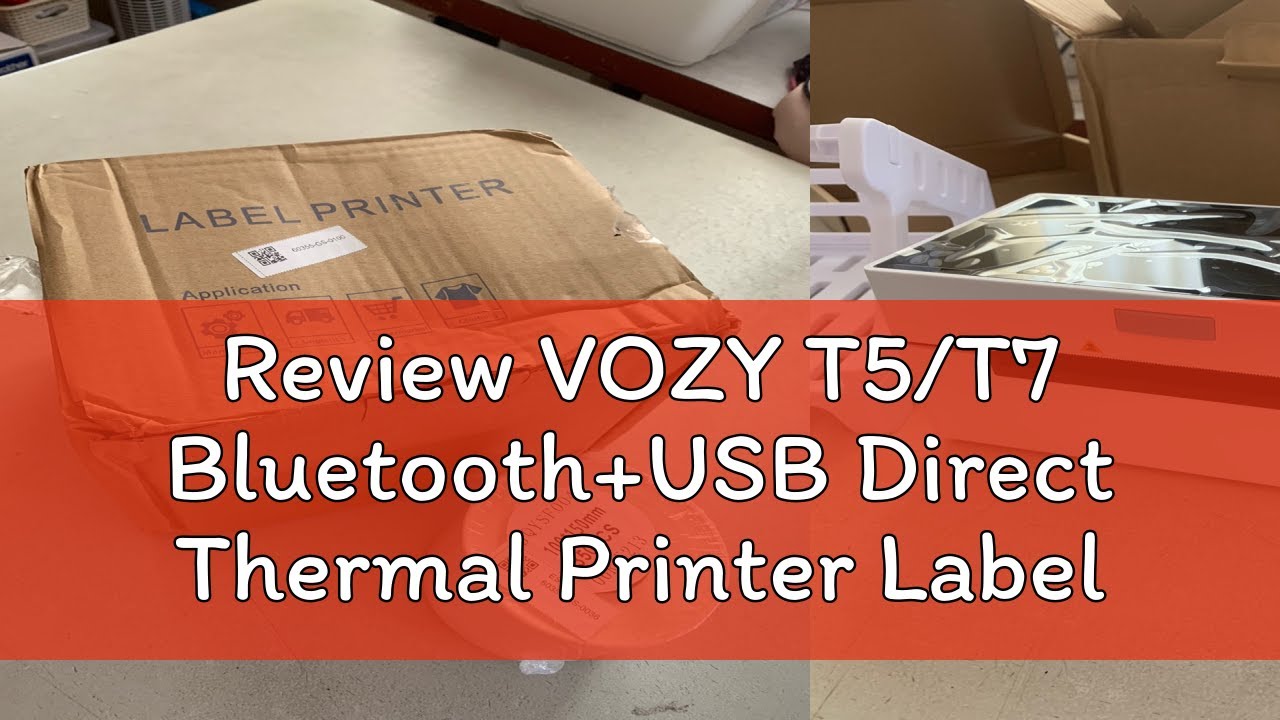 Review VOZY T5/T7 Bluetooth+USB Direct Thermal Printer Label Barcode ...