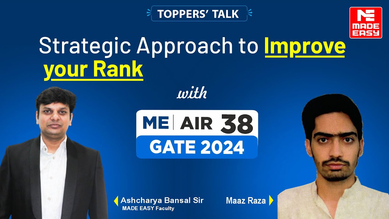 GATE 2024 Ranker | Mechanical Engineering (ME) | AIR 38 | Maaz Raza | Exclusive Interview - YouTube