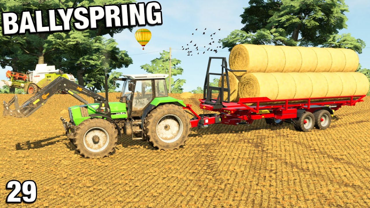 CLEARING THE BALES AND BEAN HARVEST BallySpring FS22 Ep 29 - YouTube