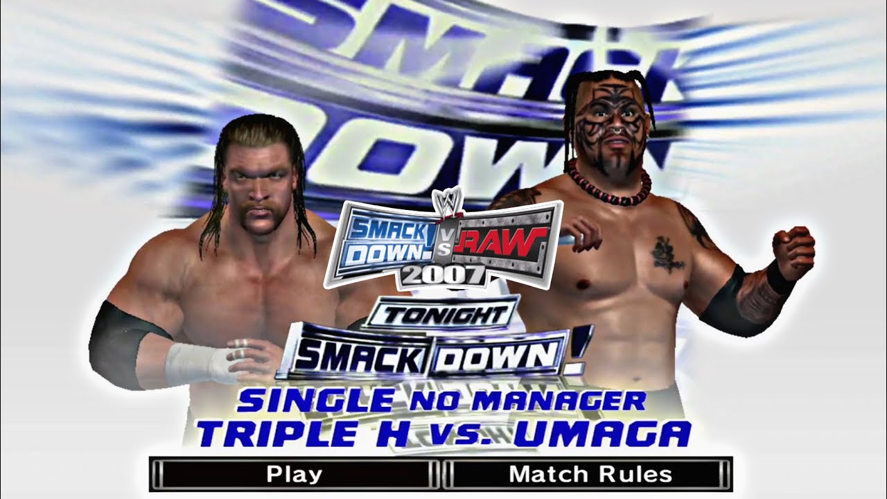 WWE SmackDown vs. Raw 2007 | Triple H vs. Umaga (Xbox 360) - YouTube