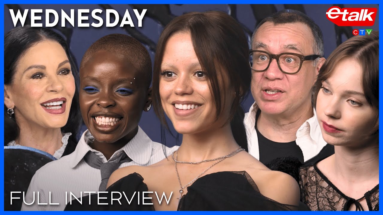 Jenna Ortega & 'Wednesday' cast talk Lady Gaga, "normies", black cats ...