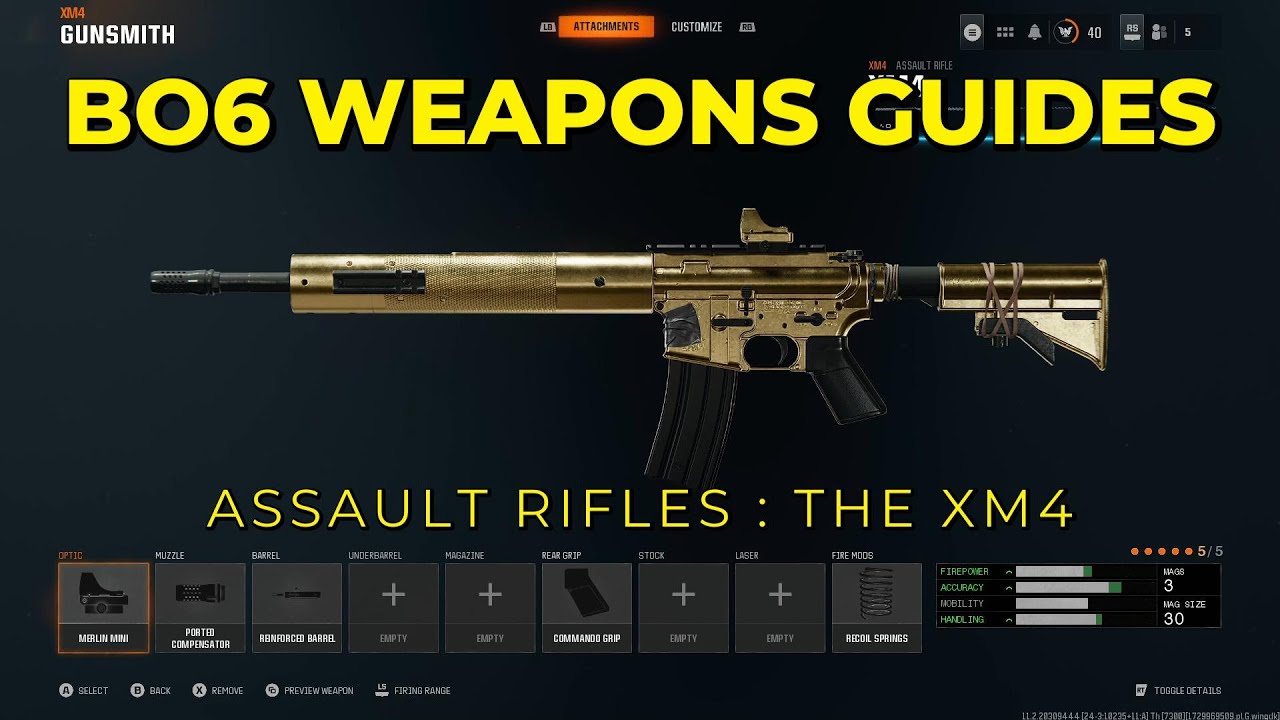 Black Ops 6 Weapons Guides: XM4 - How To Get Gold Easy, Best Class Set ...