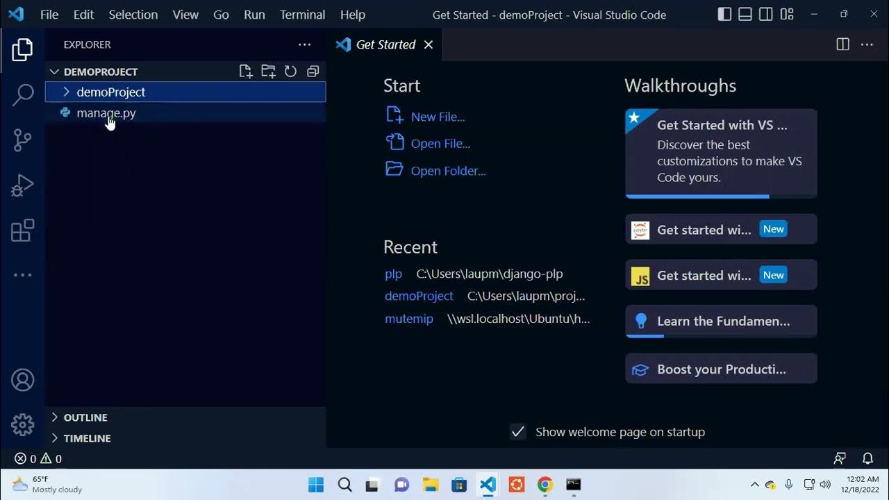 2 Setting Your First Django project - YouTube