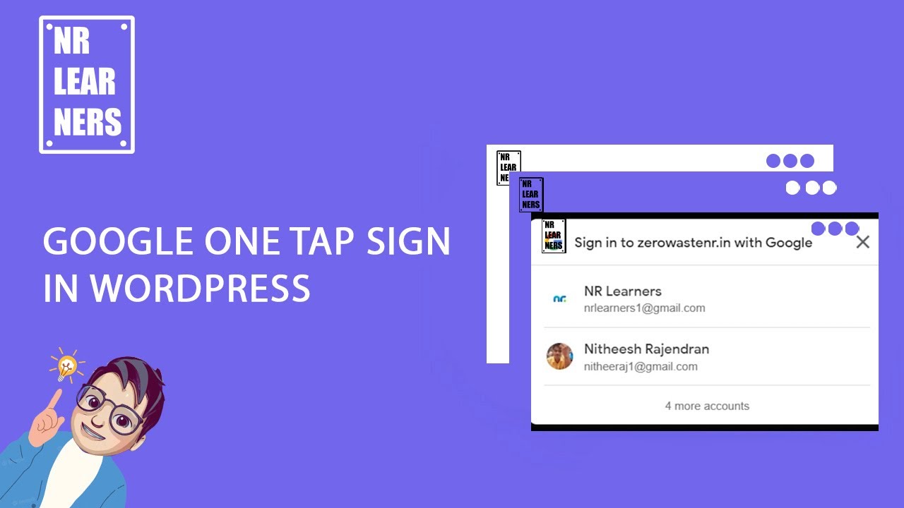 Google one tap sign-in web in Wordpress - NR Learners - YouTube