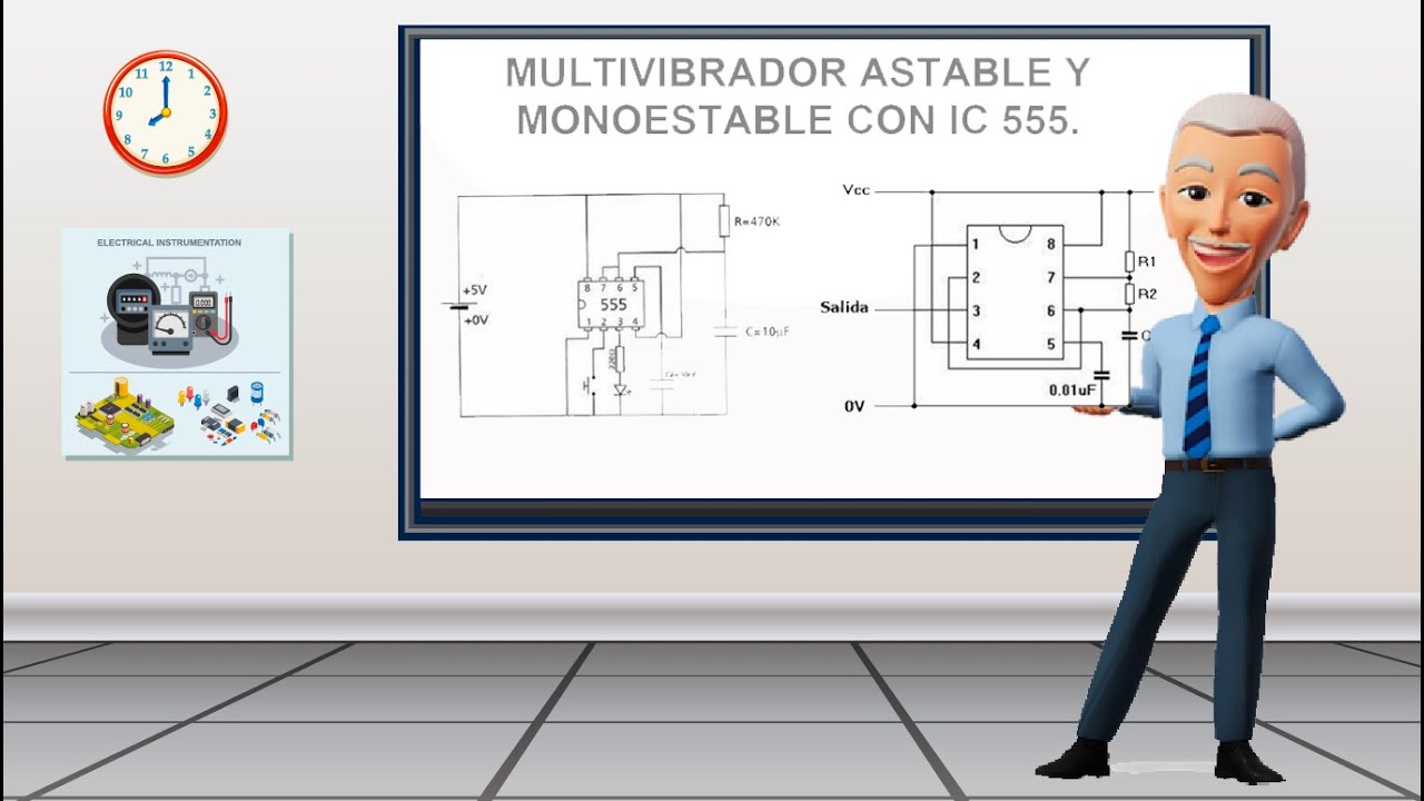 Multivibrador Astable y Monoestable con IC 555 #ElectronicaBasica - YouTube