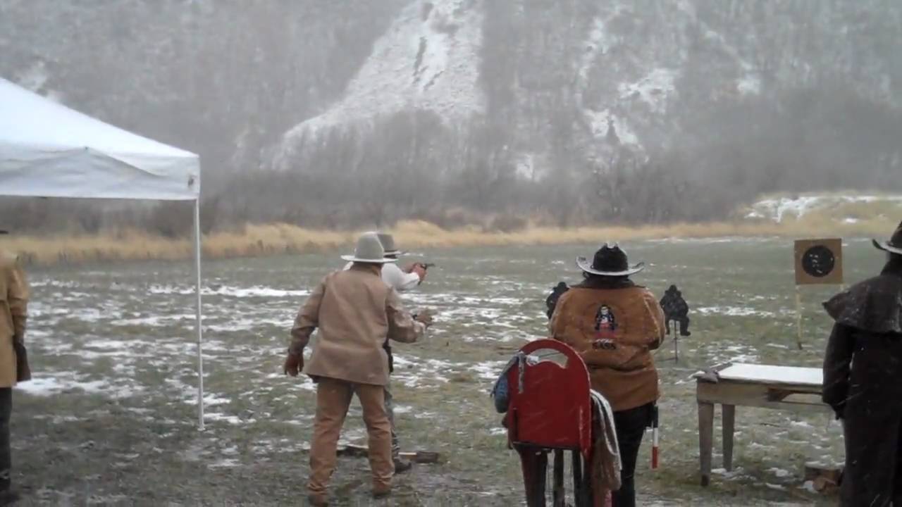 Cold weather cowboy shooting - YouTube