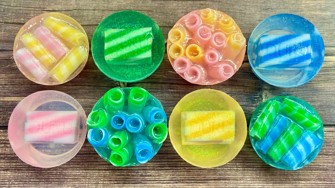 Asmr cubes and curls in glycerin soap🙆🏼‍♀️ Асмр кубики и завитки в ...