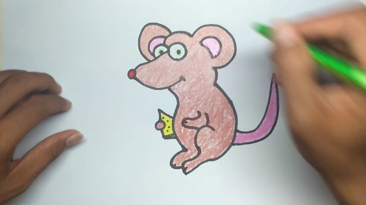 How to Draw Cartoon Mouse For Kids - YouTube