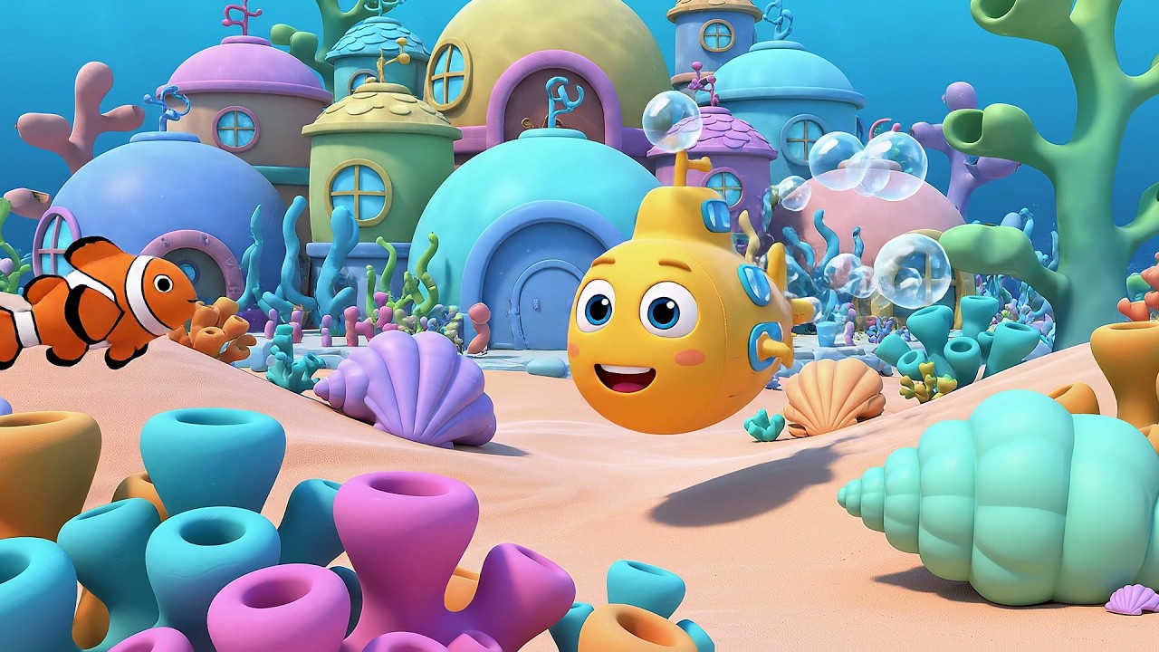 Happy Yellow Submarine Goes Glub Glub Glub | Underwater Adventure Kids ...