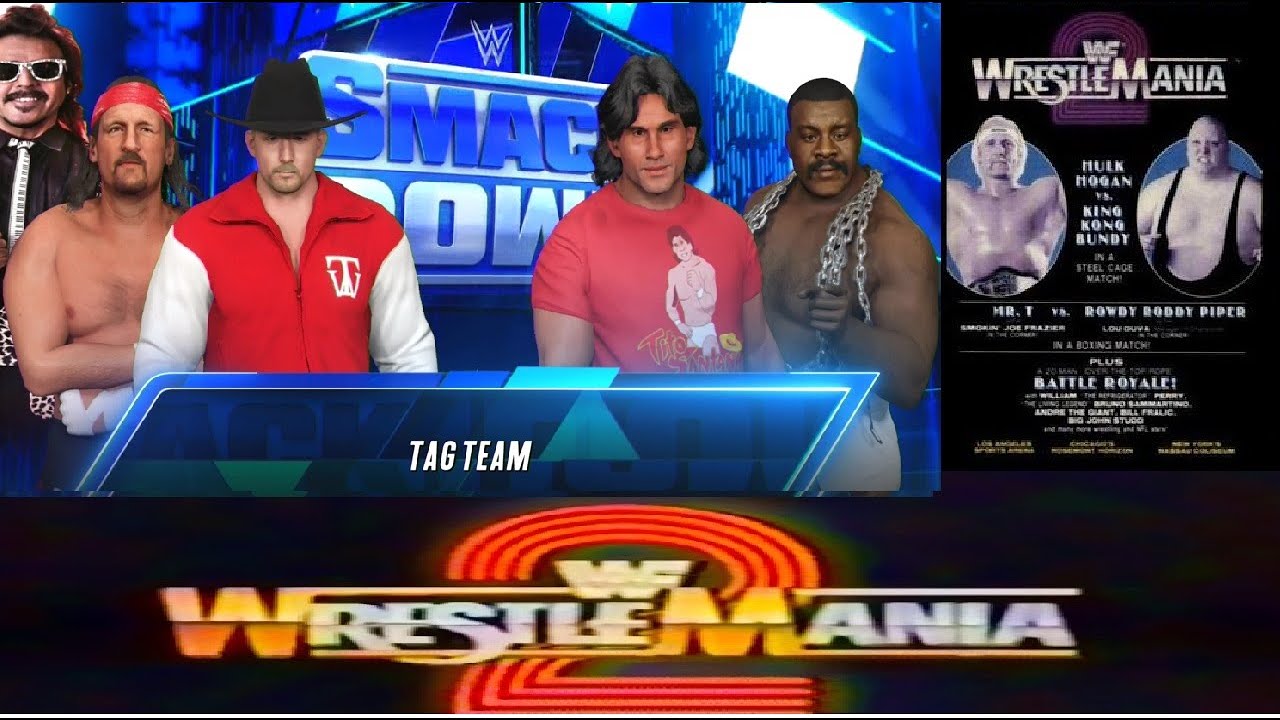 WrestleMania2 | Terry Funk and Hoss Funk (with Jimmy Hart) vs Tito ...