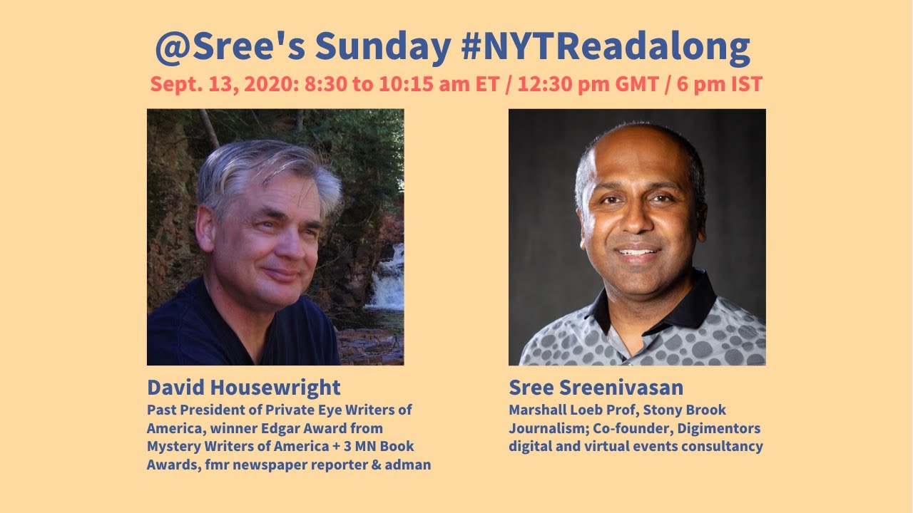 #NYTReadalong | David Housewright (Mystery Writer) - YouTube
