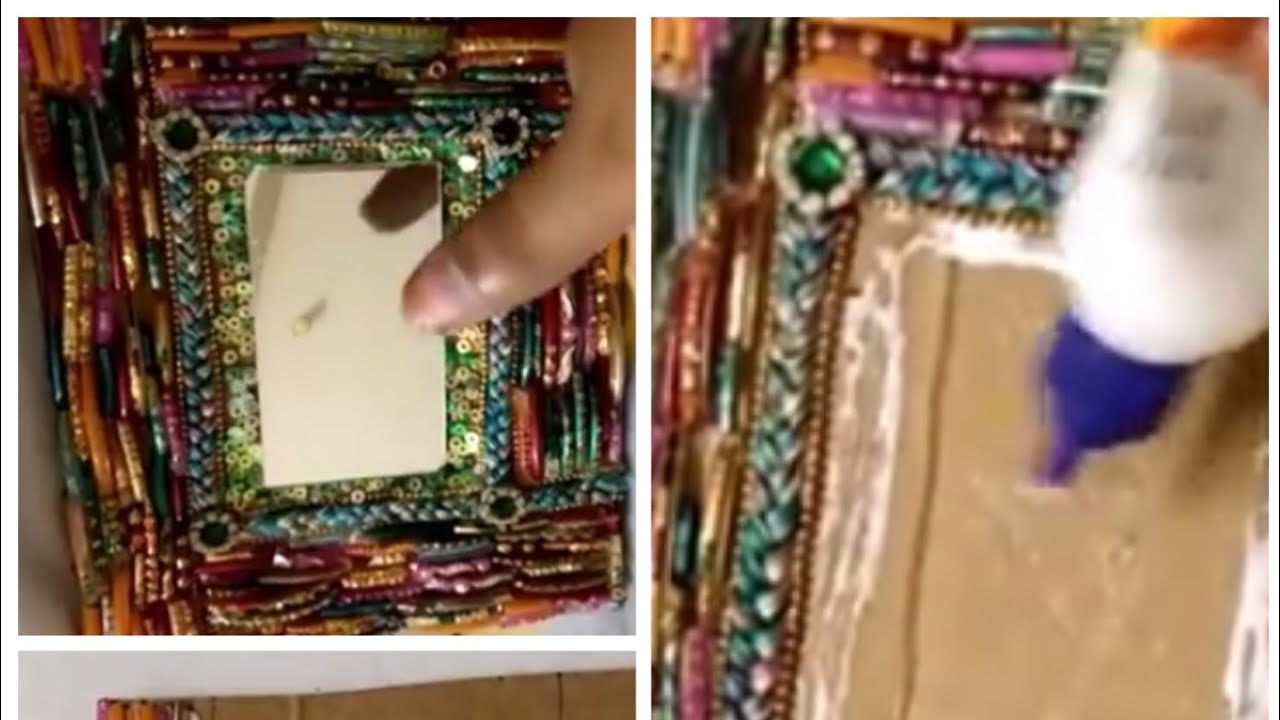 broken bangles crafts/diy/waste to best/home decoration ideas - YouTube