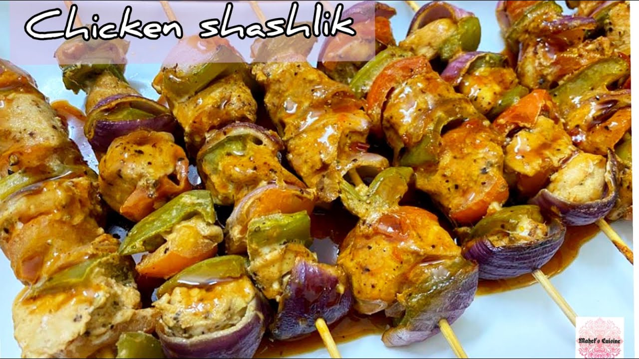 Chicken Shashlik Sticks Recipe | How To Make Chicken Shashlik Sticks at ...