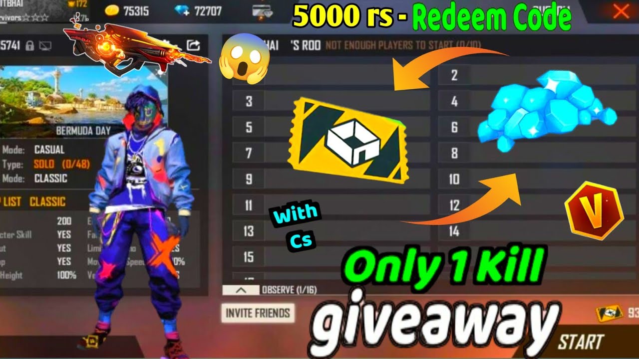Free Fire Live Giveaway Redeem Code || Ff Live Giveaway || Diamond ...