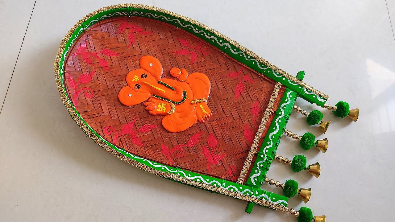 Amazing wall decoration idea using Kulo/Bamboo tray| Soop Decoration ...