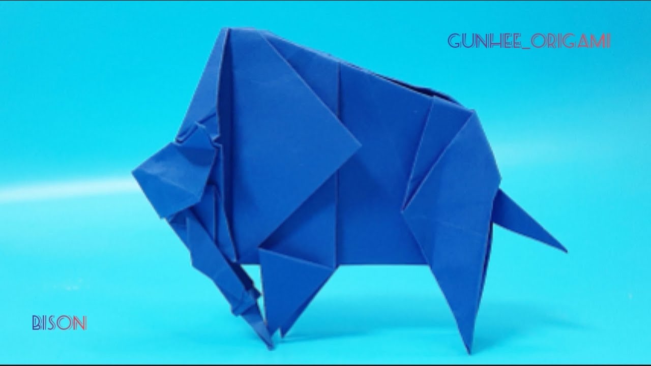 How to Make Origami Bison @GunheeOrigami (들소 중이접기) - YouTube