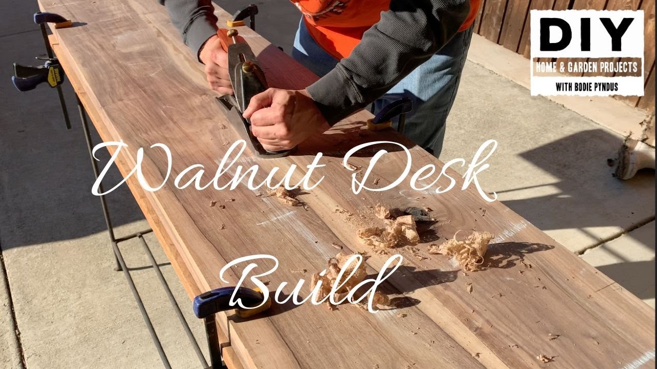 Walnut Desk Build - YouTube