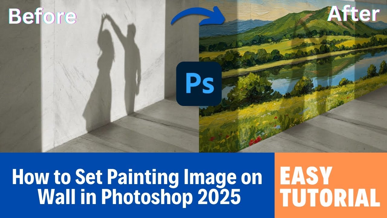 How to Set Painting Image on Wall in Photoshop 2025 | Realistic Wall ...