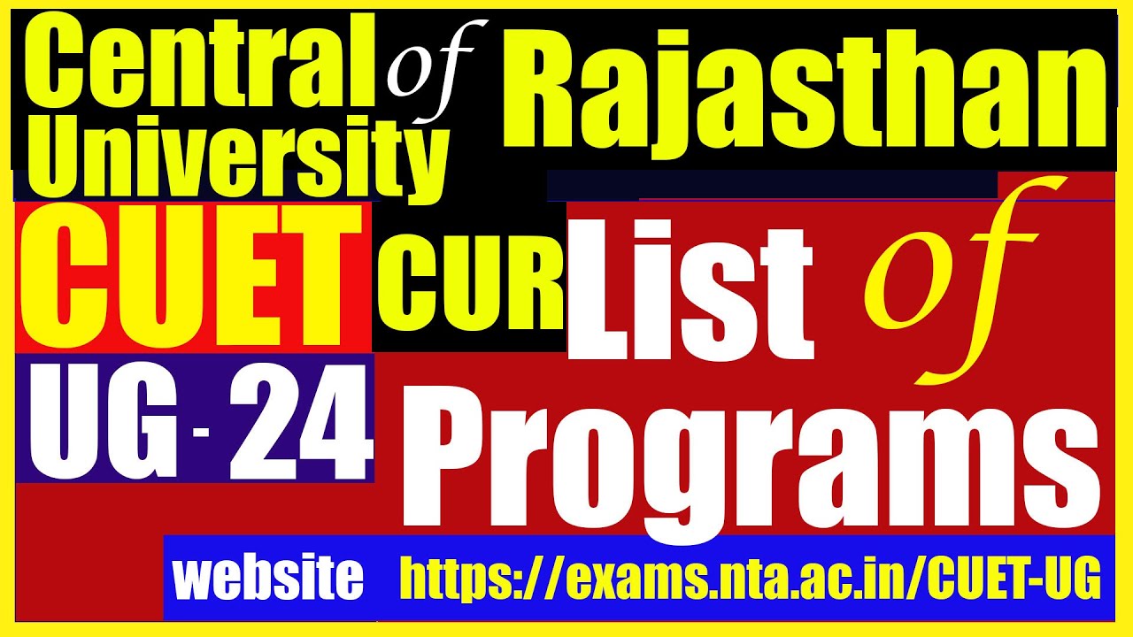 CUET-UG-24 | List of Programmes (Courses) Central University of ...