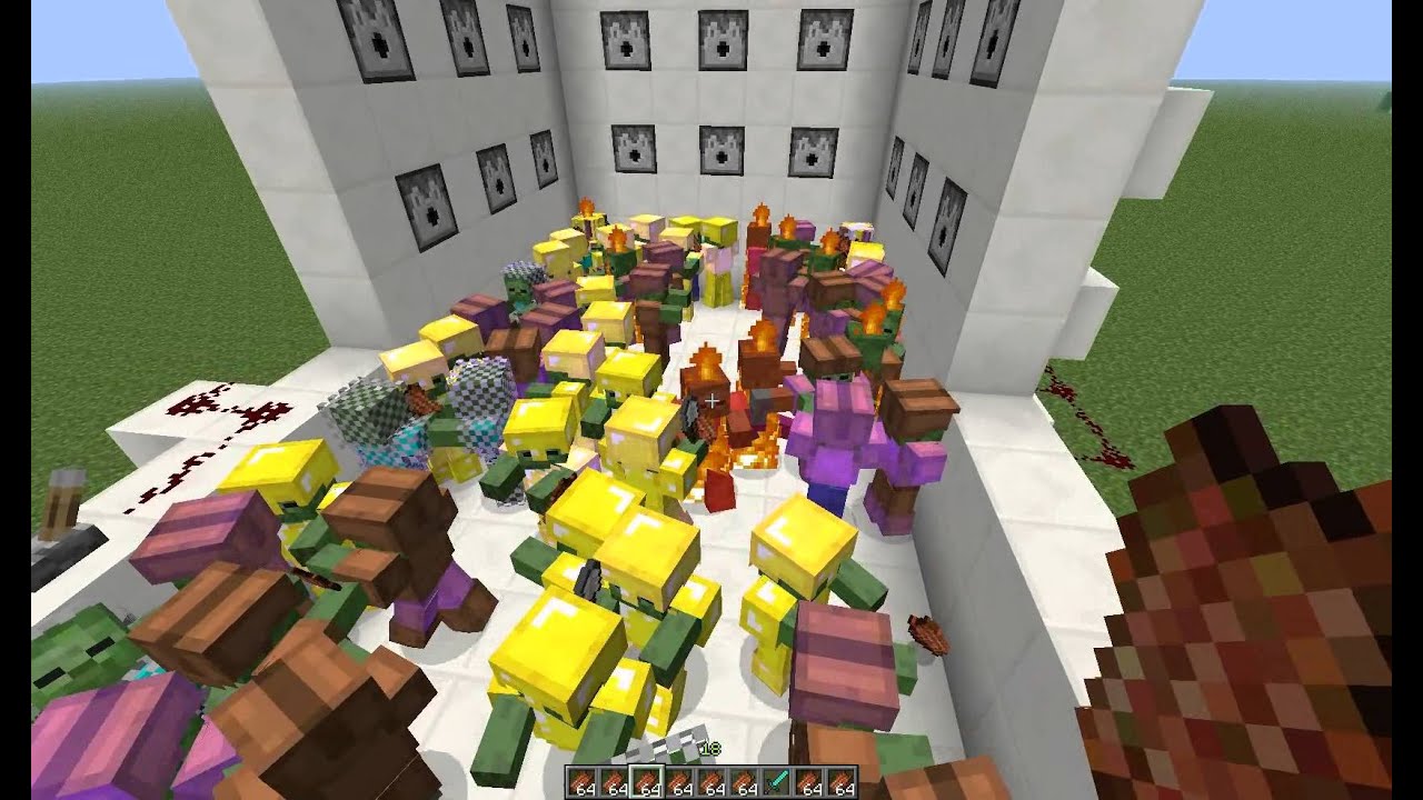 Burning 1000 Zombies in Daylight in Minecraft - YouTube