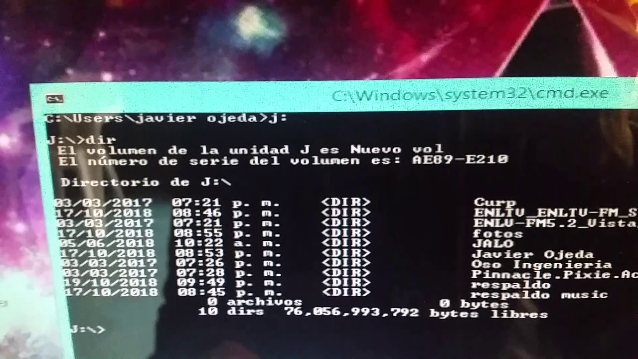 Como desinfectar una USB con virus de acceso Directo CMD - YouTube