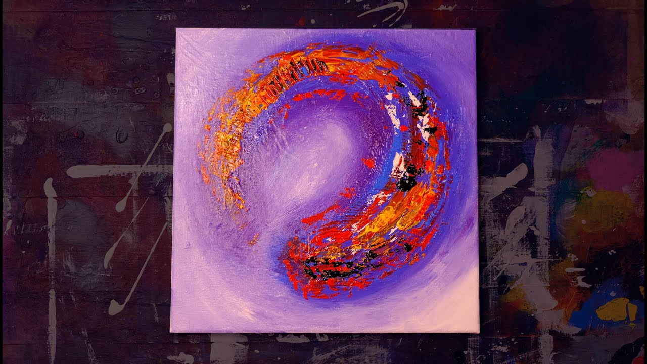 Circle Abstract Painting demo / Relaxing Demo / Acrylics / Circle - YouTube