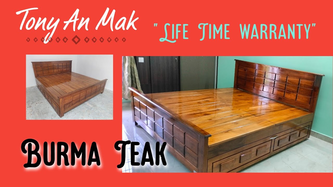 "ஒரிஜினல் பர்மா தேக்கு மர கட்டில்"Burma Teak wood King size cot. (Tony ...