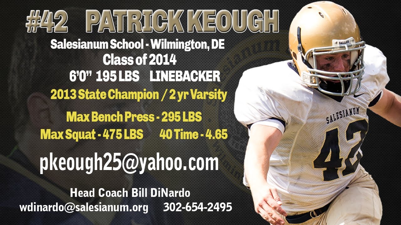 Patrick Keough - LB - Salesianum School - YouTube