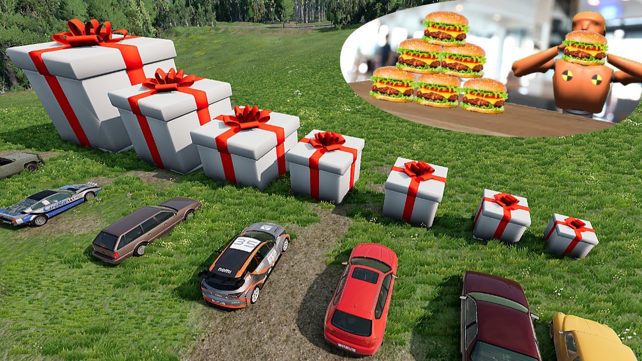 Cars receiving huge Christmas gifts🥵 BeamNG.drive - YouTube