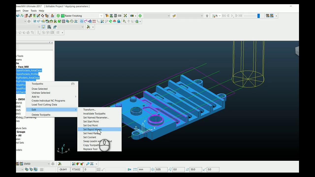 Autodesk PowerMill - Copying parameters - YouTube
